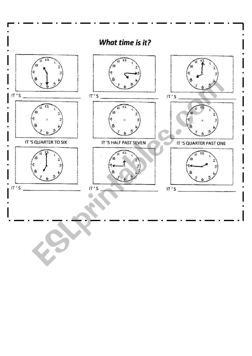 What´s the Time? - ESL worksheet by ceciiii