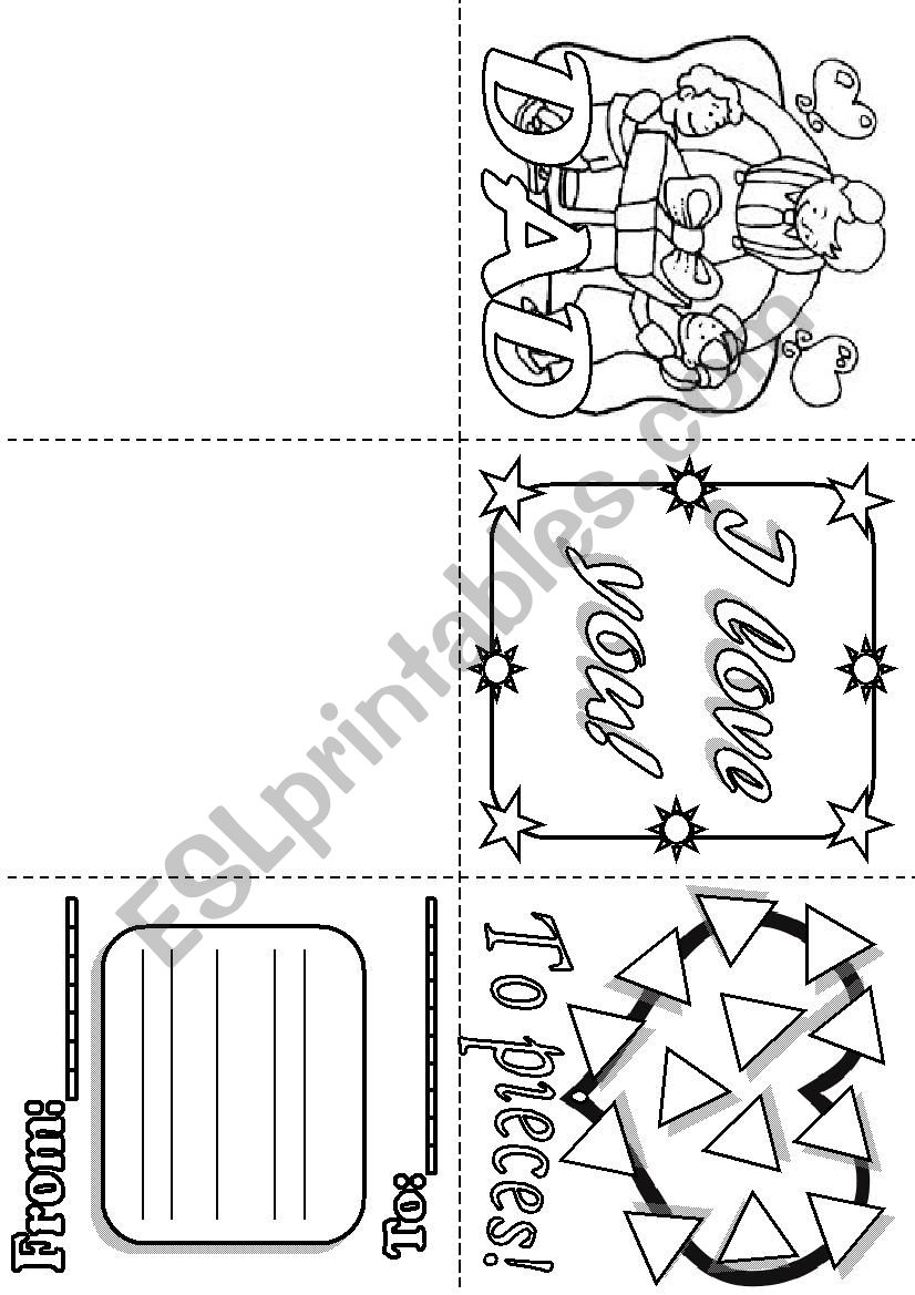 Father´s day card - ESL worksheet by serennablack
