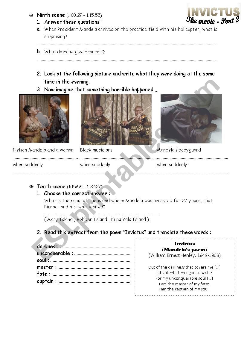 Invictus - The movie - Part 2 (Nelson Mandela´s life) Very detailed ...