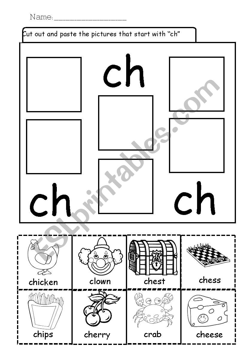 Ch digraph worksheet - ESL worksheet by zee25 Ch digraph worksheet - ESL worksheet by zee25