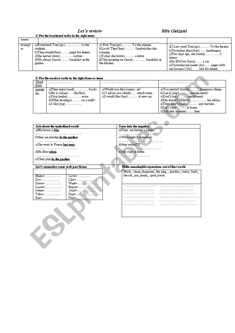 letÂ´s review module 4 - ESL worksheet by boutheina harrabi