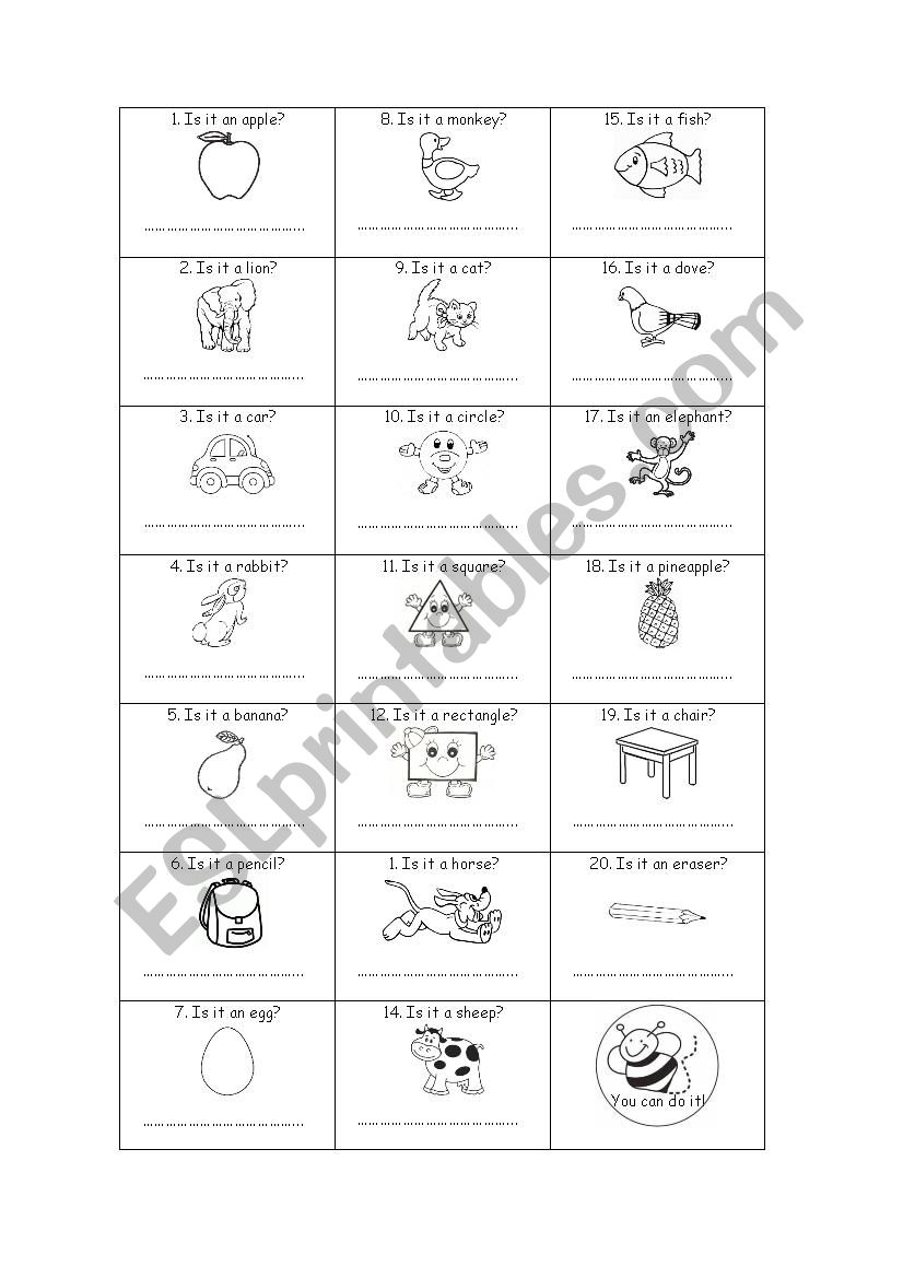 IS IT...? YES, IT IS/NO, IT ISN´T - ESL worksheet by hadadeanis