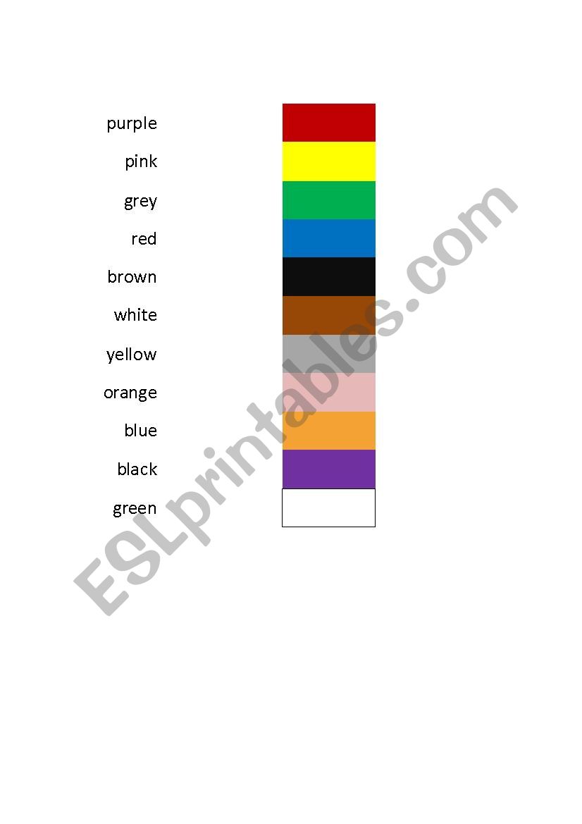 Connect colors with words - ESL worksheet by a2093501@drdrb.net