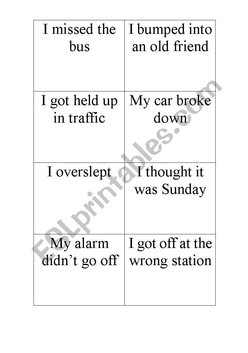 Sorry I´m late. - ESL worksheet by mrcase