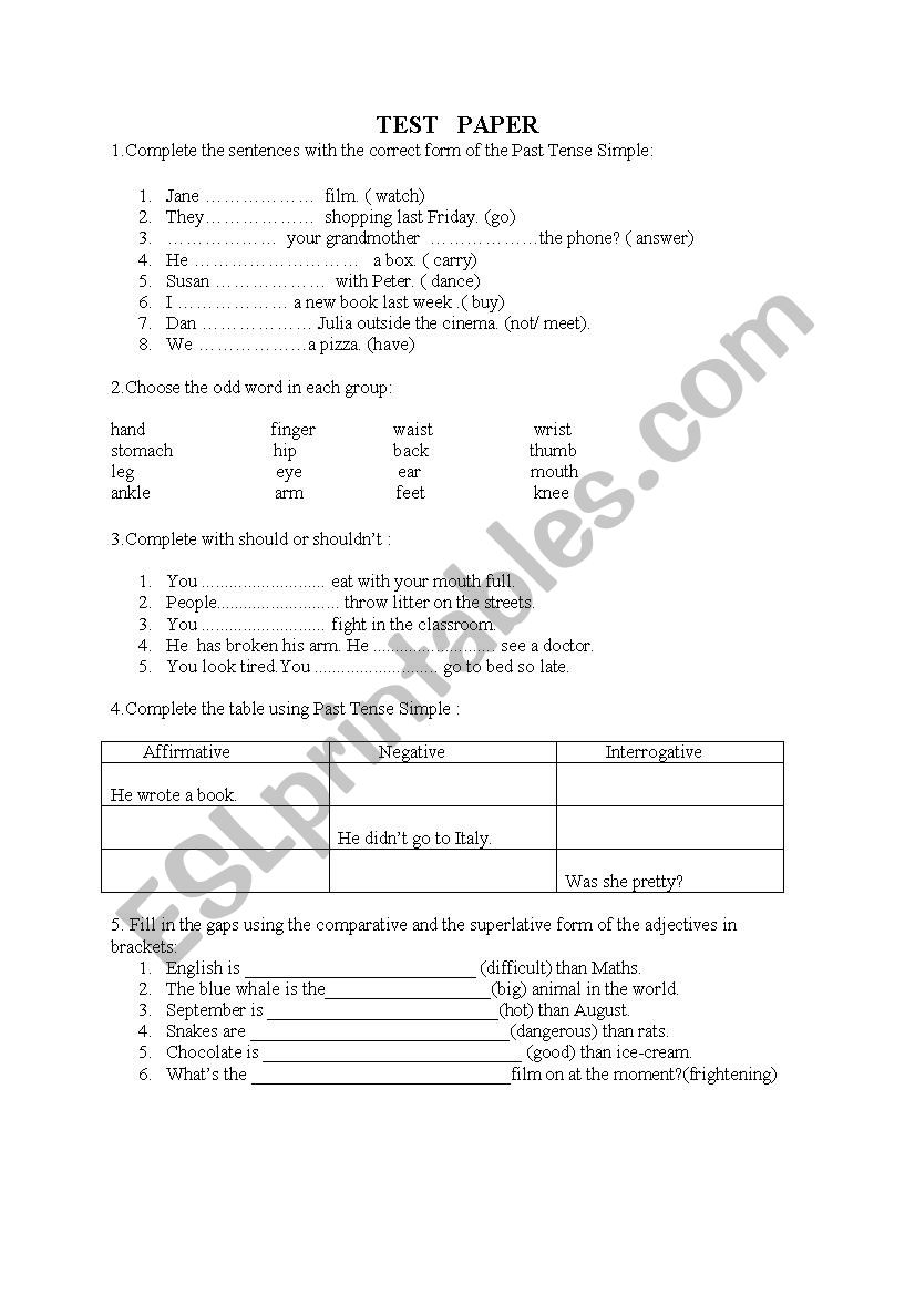 should shouldn´t - ESL worksheet by teacher of english