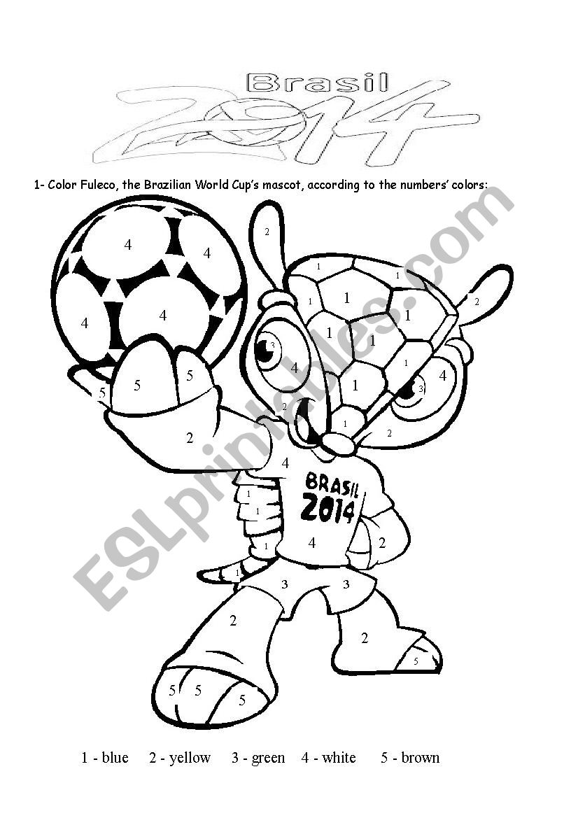 2014 World Cup´s mascot - Fuleco! - ESL worksheet by .beautiful.