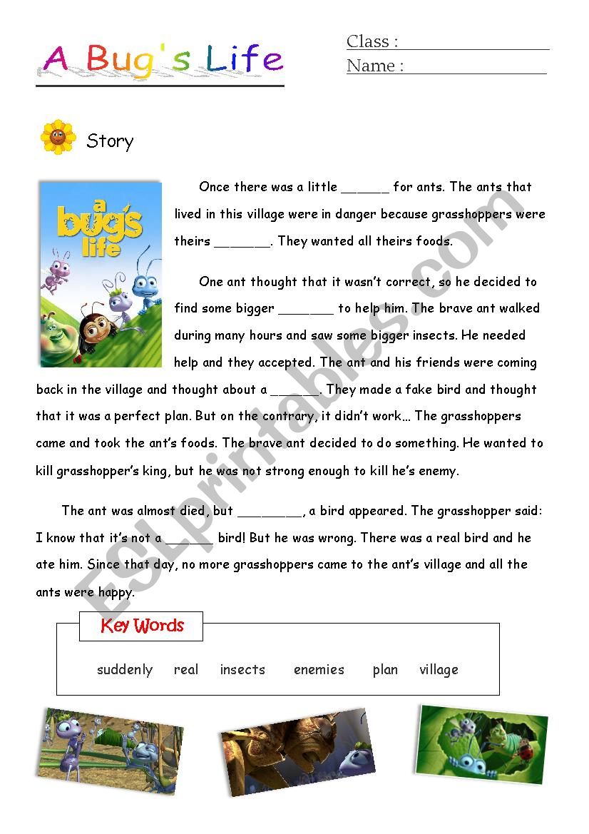 Movie_A Bug´s Life - ESL worksheet by adonia99