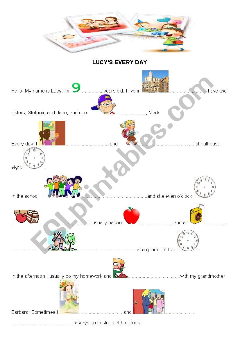 LUCY´s daily routine - ESL worksheet by deedlit85
