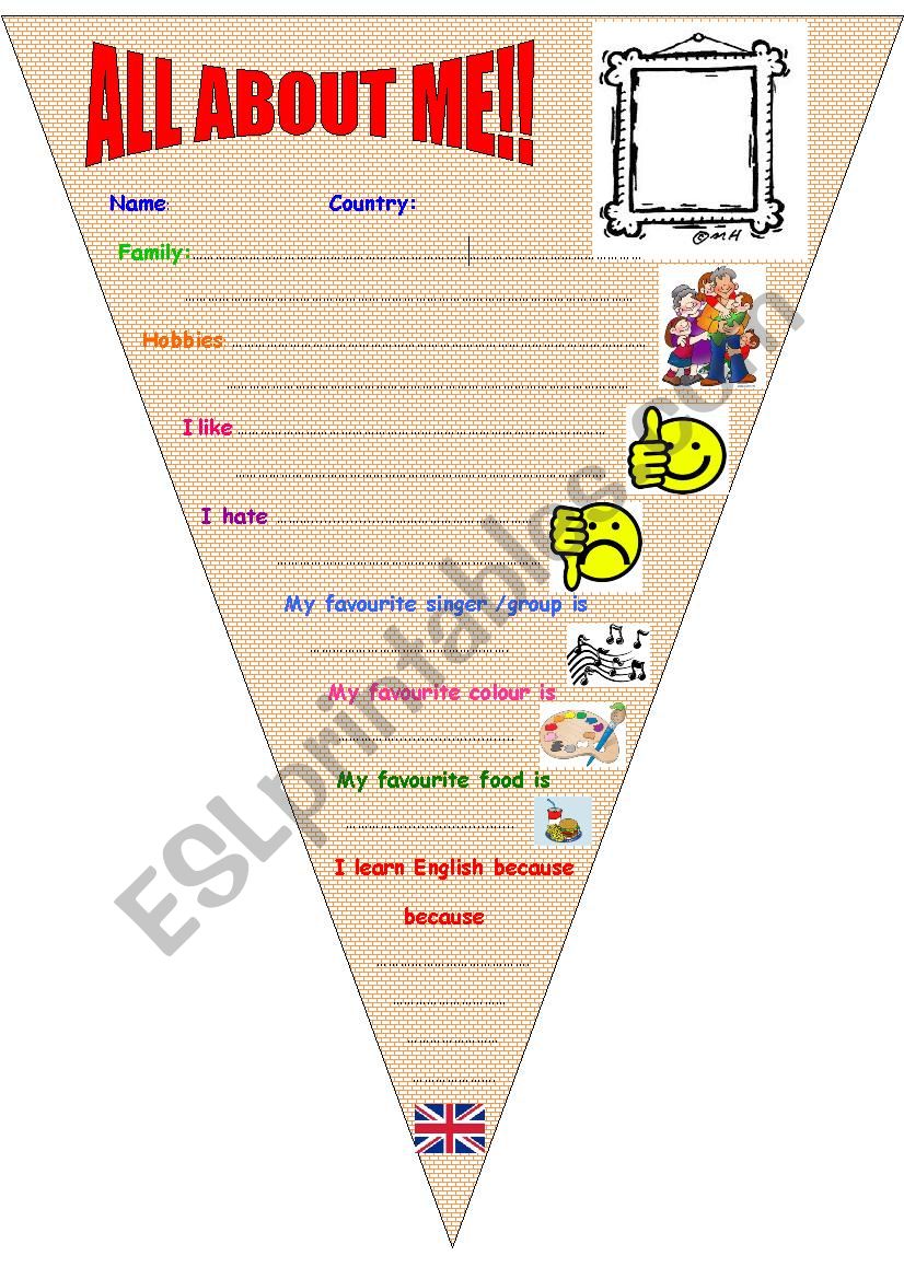 All About Me!! Student´s Profile - ESL worksheet by Yiotoula