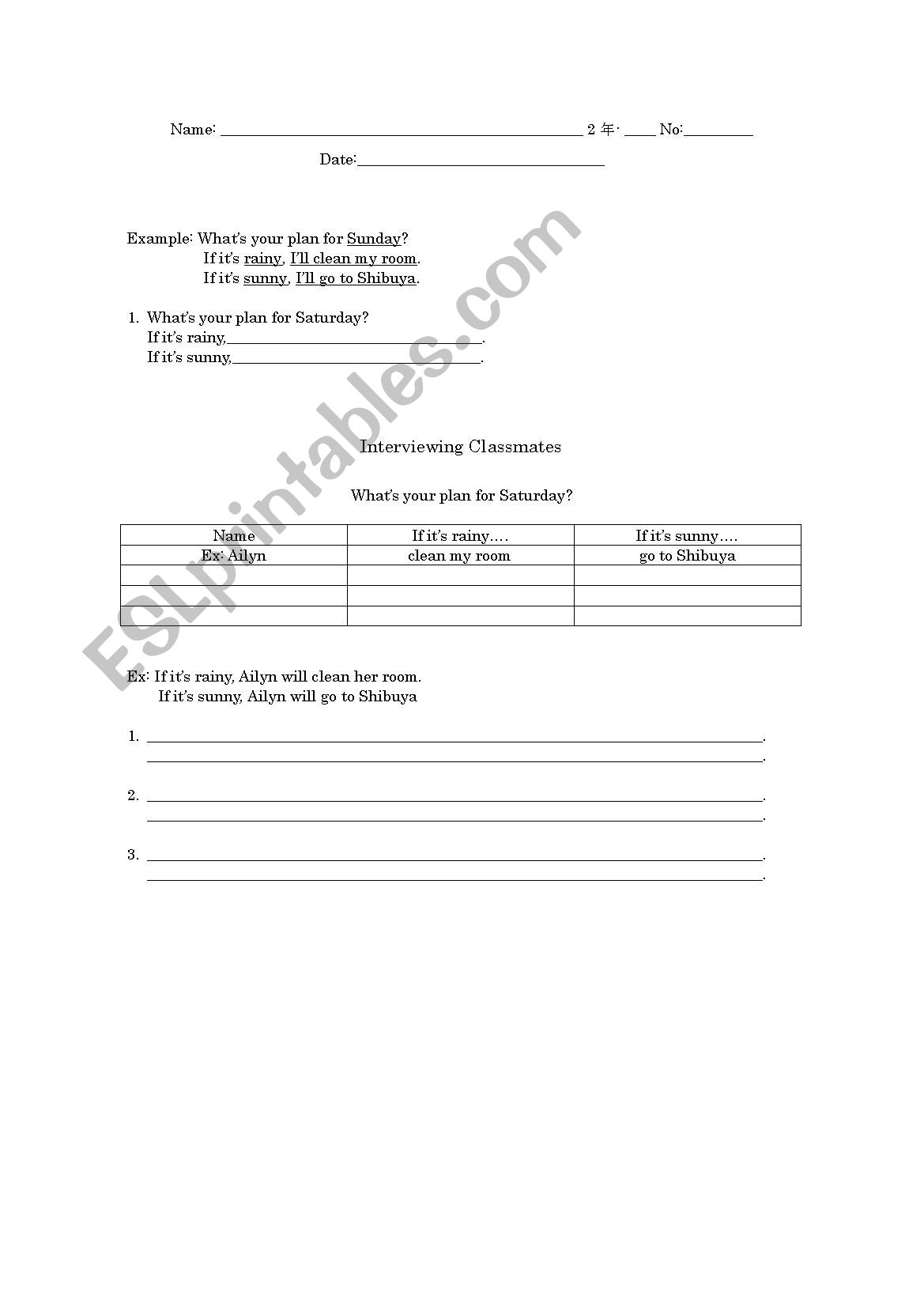 What´s the plan? - ESL worksheet by mahlove