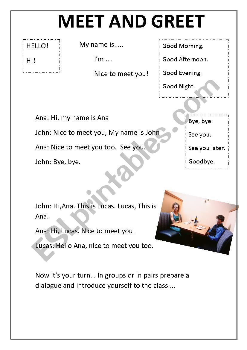 Greetings and introduce yourself. - ESL worksheet by juliana.oliveira Greetings and introduce yourself. - ESL worksheet by juliana.oliveira