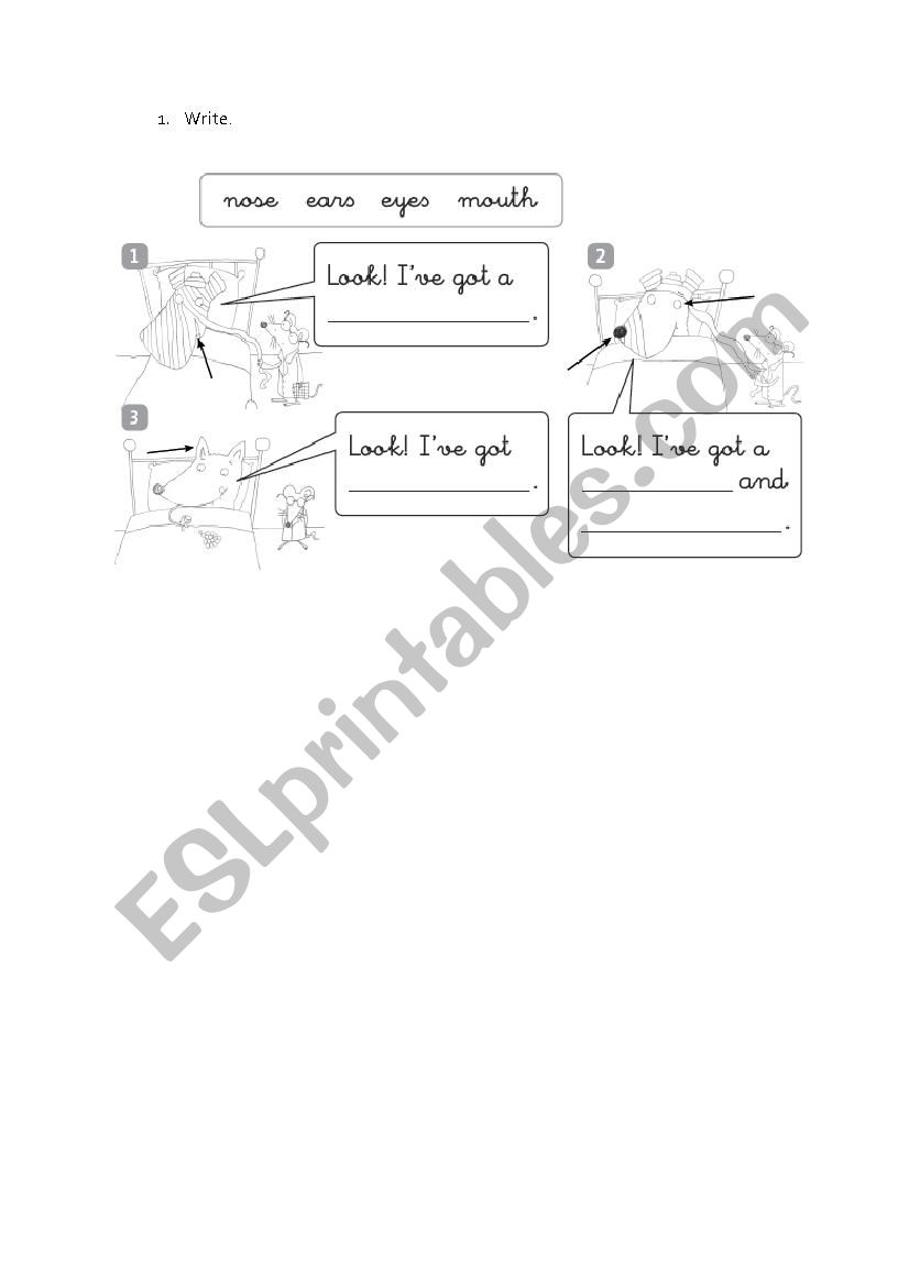 The parts of the face and body - ESL worksheet by ebaldrichp