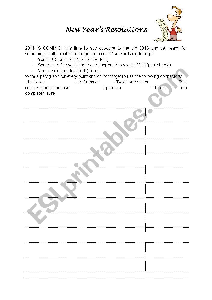 New Year´s Resolutions - ESL worksheet by Serge Garde