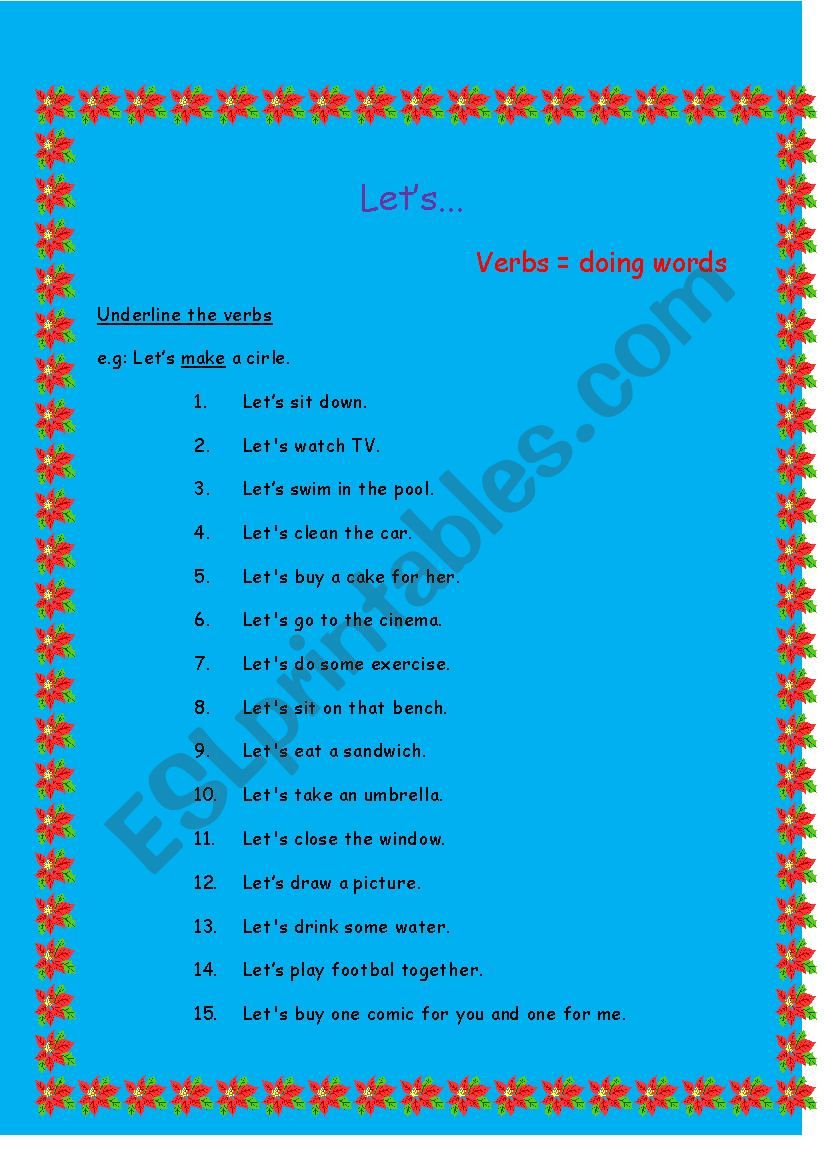 Let´s - ESL worksheet by ngocmonkey80