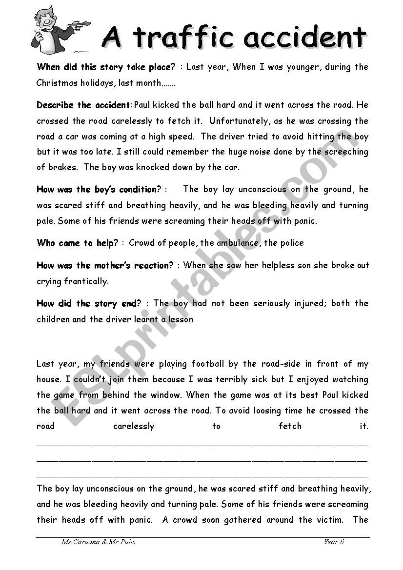 A Traffic Accident Guided Composition With A Short Lesson Note 