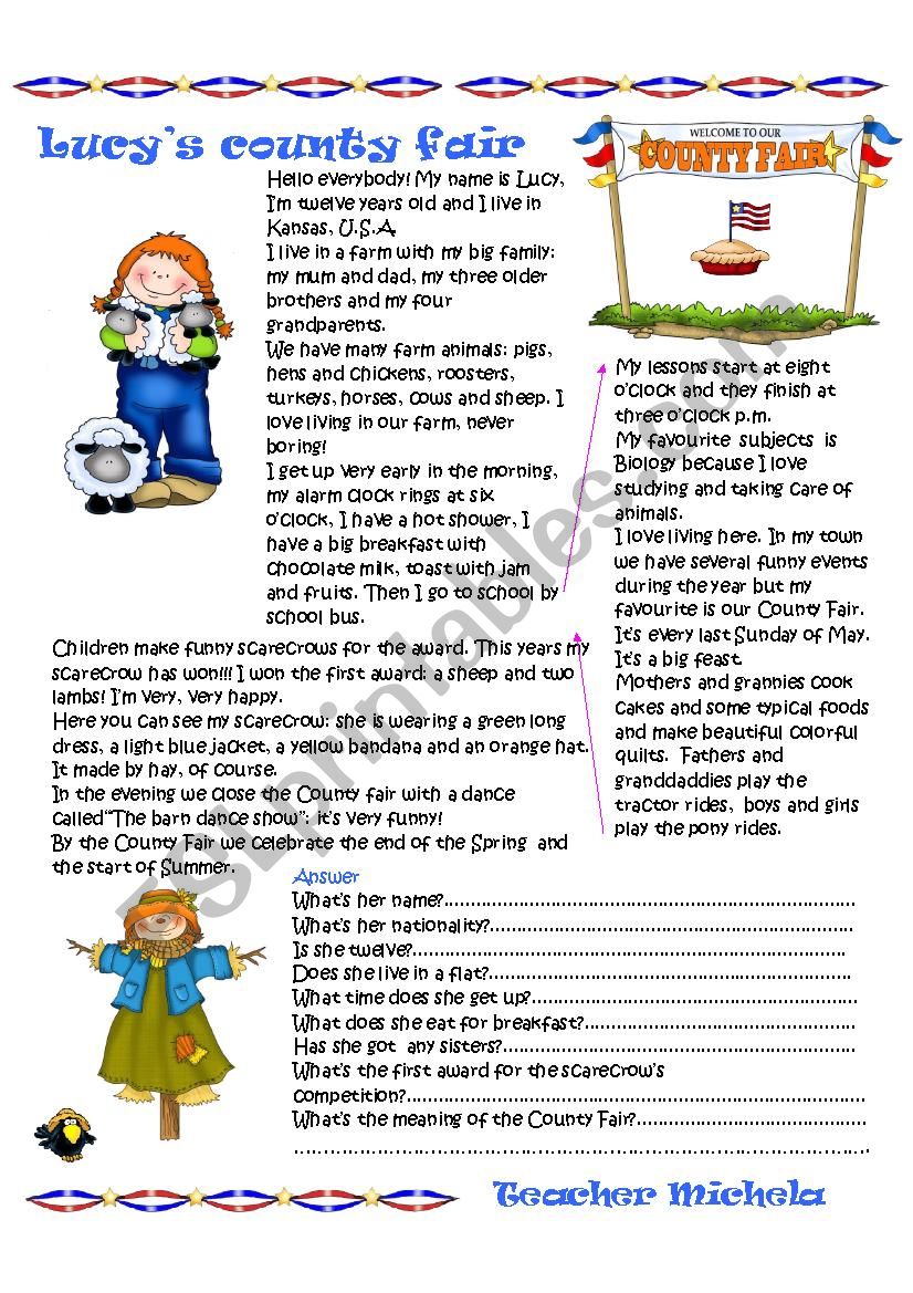 Lucy´s County Fair - ESL worksheet by rimiri