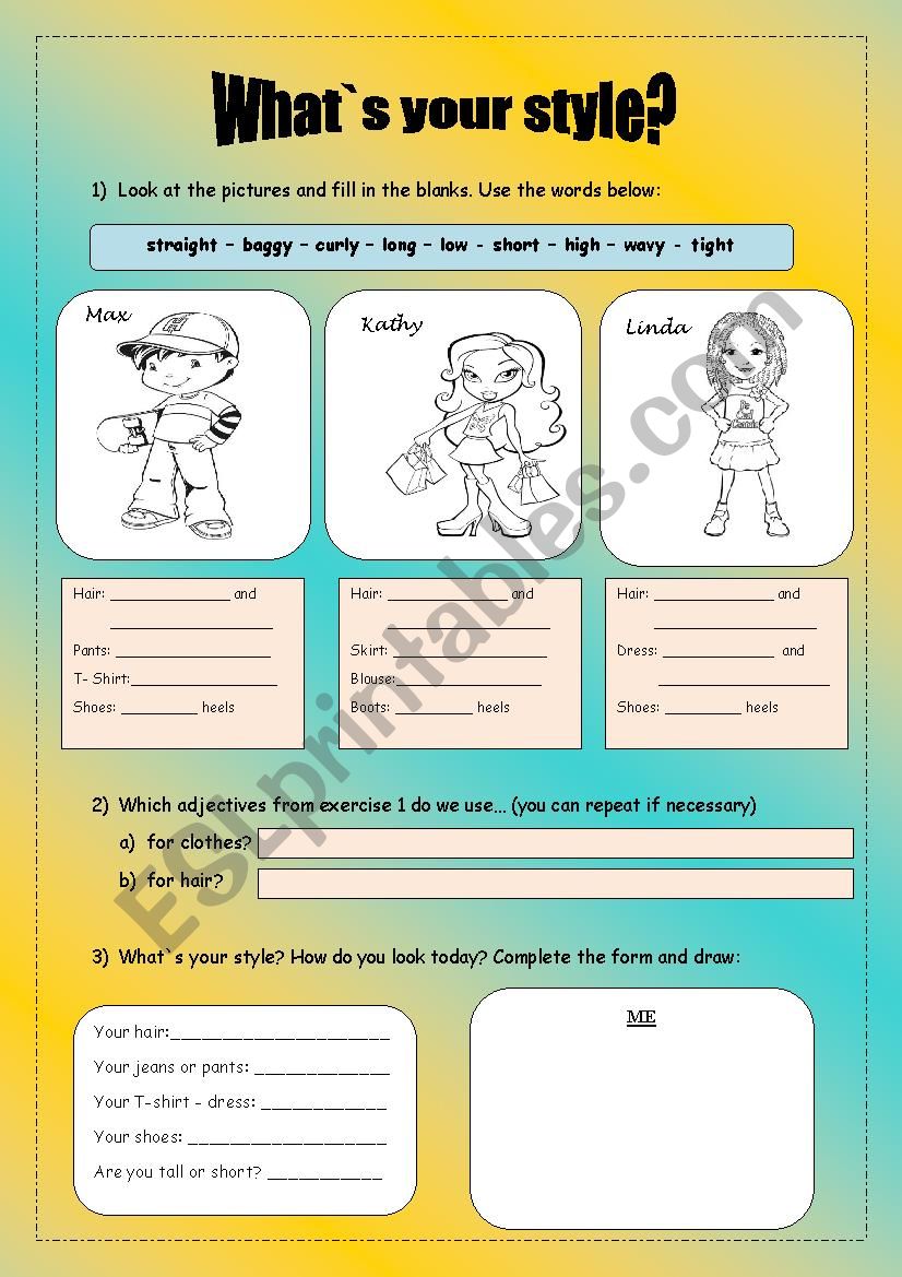 What`s your style? - ESL worksheet by Niala