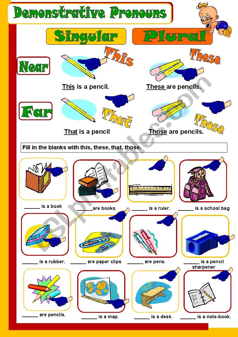 Demonstrative Pronouns ESL Worksheet By Vanda51
