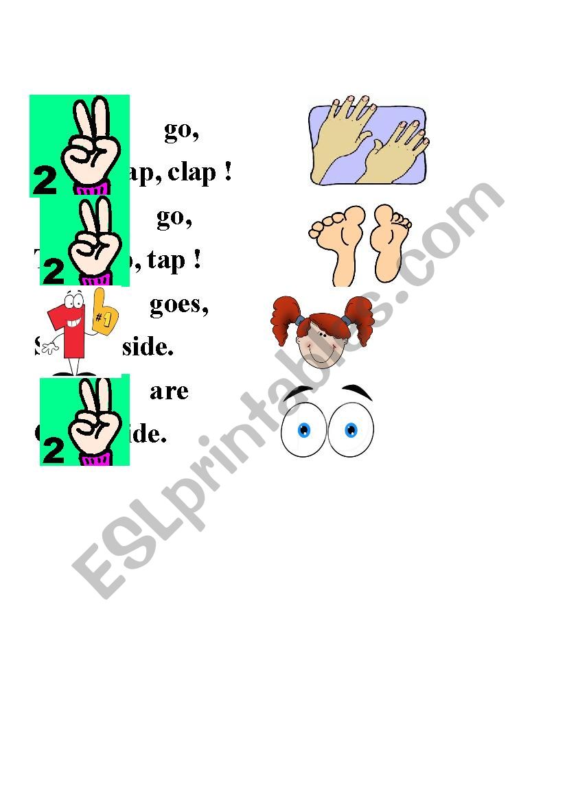 Rhyme two little hands - ESL worksheet by andresaez Rhyme two little hands - ESL worksheet by andresaez