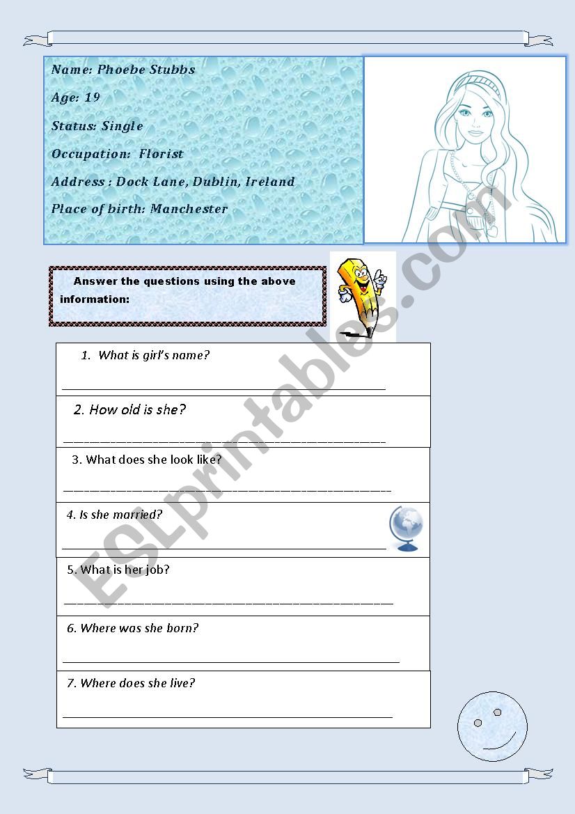 Let´s answer the simple questions - ESL worksheet by YanaRs