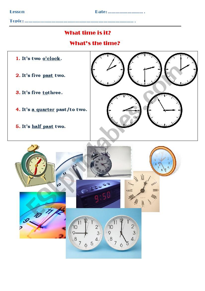 What´s the time - ESL worksheet by monialigu