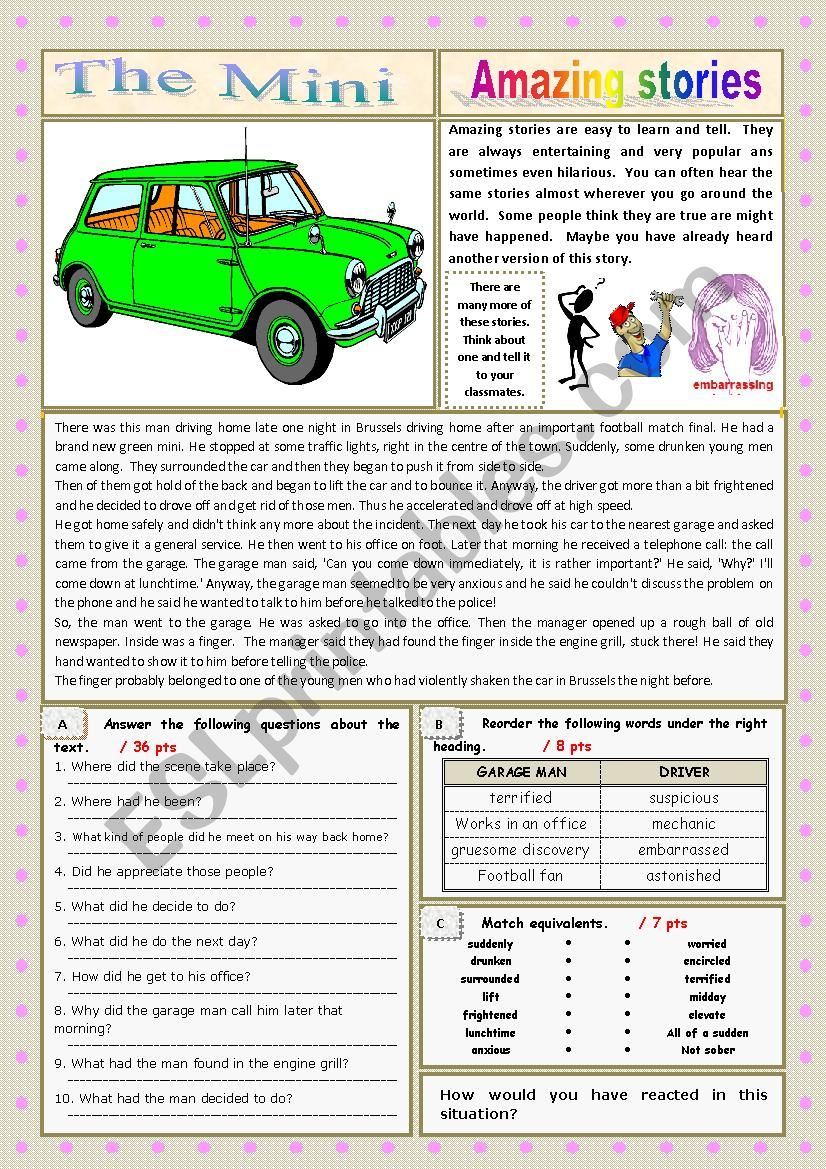 AMAZING STORIES The Mini (Easy Reader + Voca and Ex + KEY) 4/… - ESL ...