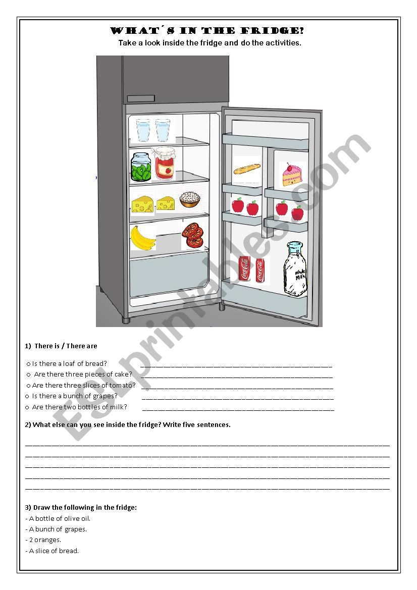 "What´s in my fridge?" - ESL worksheet by MaguiX