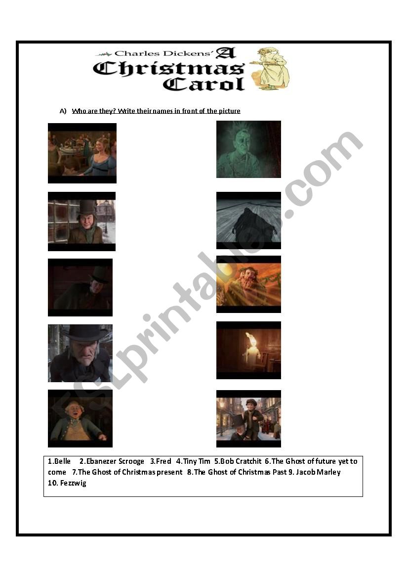 Disney´s A Christmas Carol - ESL worksheet by fsmail