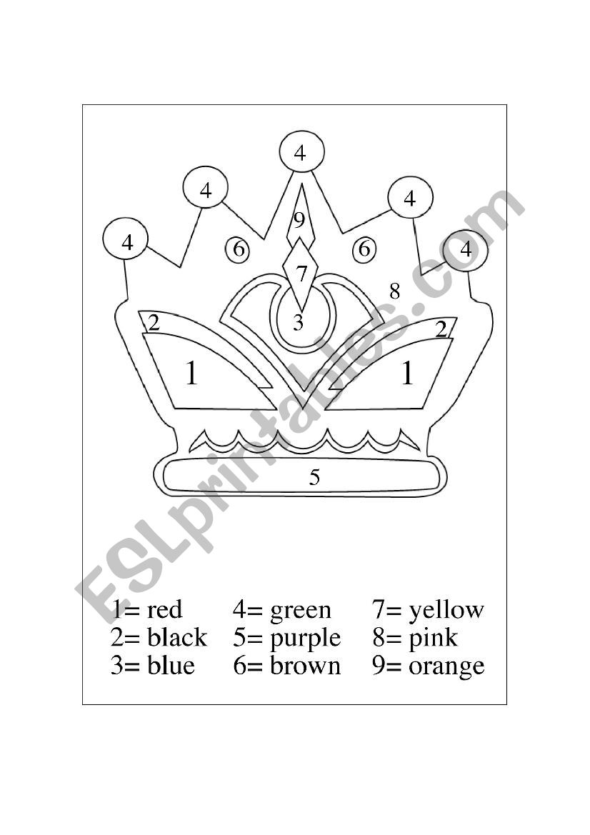 COLOREAR LA CORONA - ESL worksheet by karynnoelia