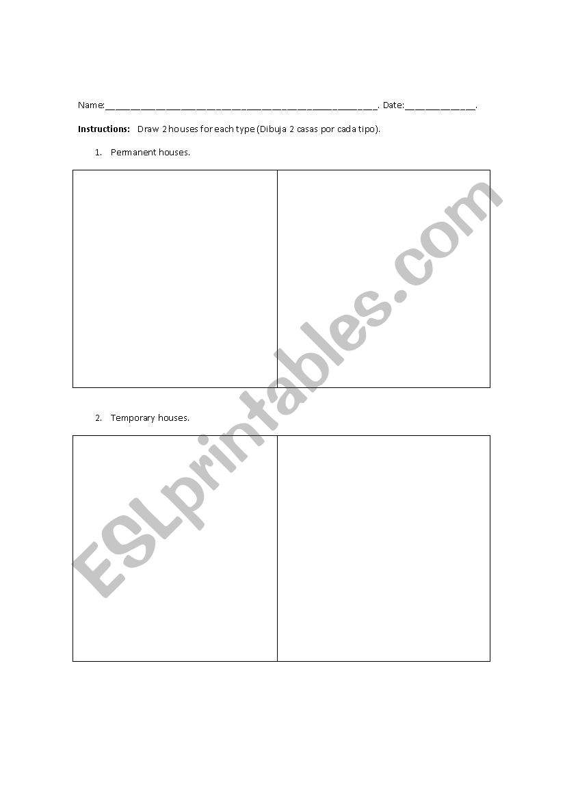 Type of houses - ESL worksheet by Princesnel