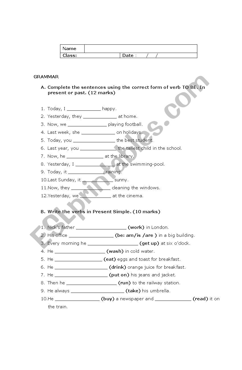 Simple Present and Verb TO BE - ESL worksheet by thanatos16