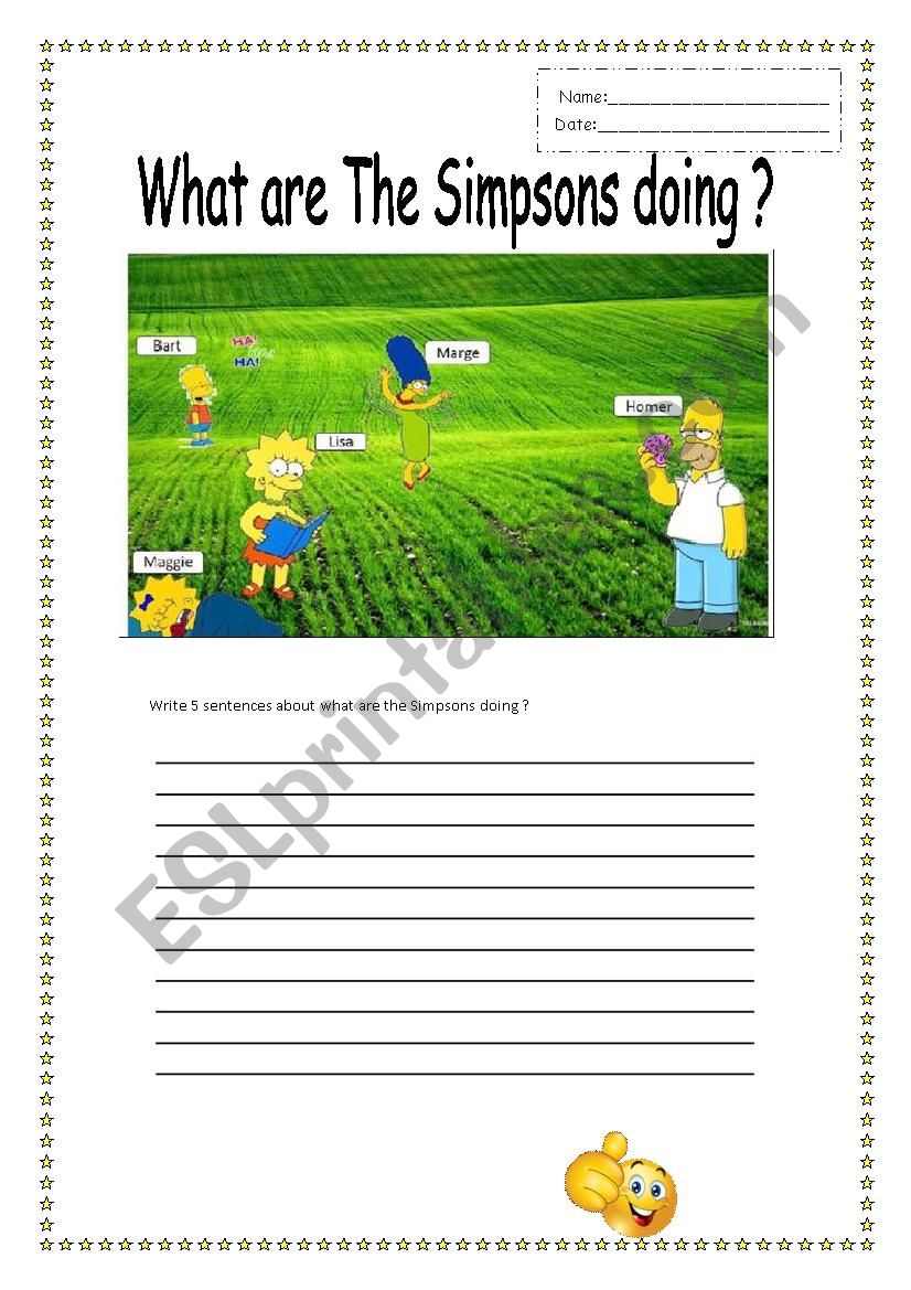 What are they doing ? The Simpsons - ESL worksheet by ranrun10