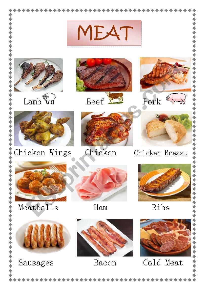 Meat Pictionary ESL Worksheet By An43
