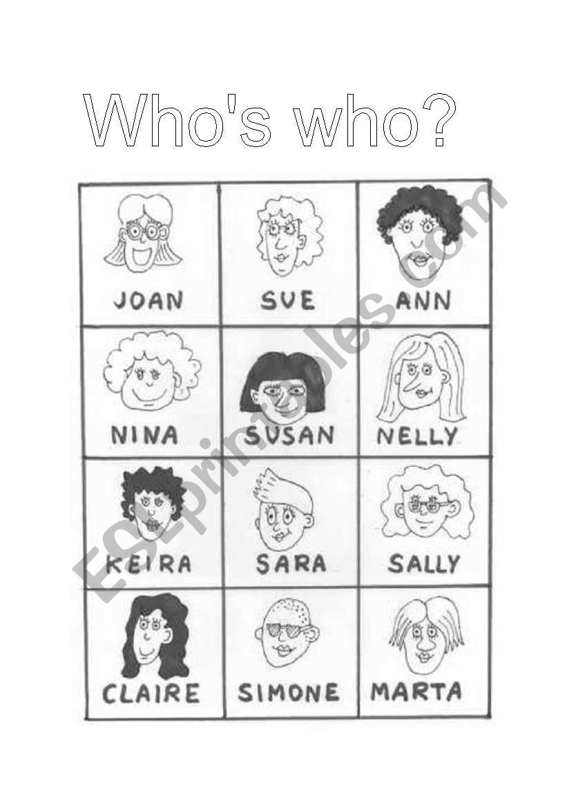Who´s who? - ESL worksheet by Pastanaga