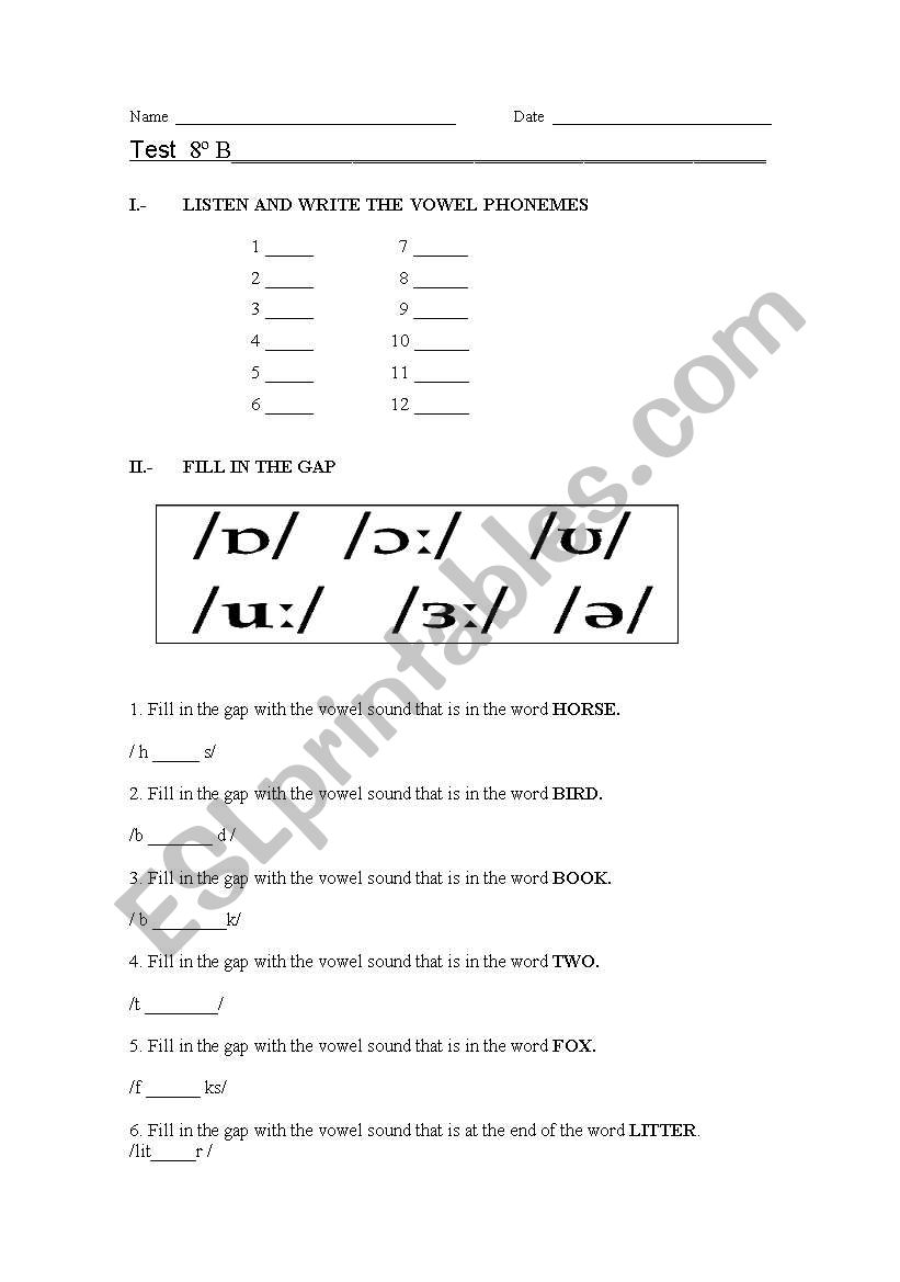 English Worksheets PHONETIC TRANSCRIPTION