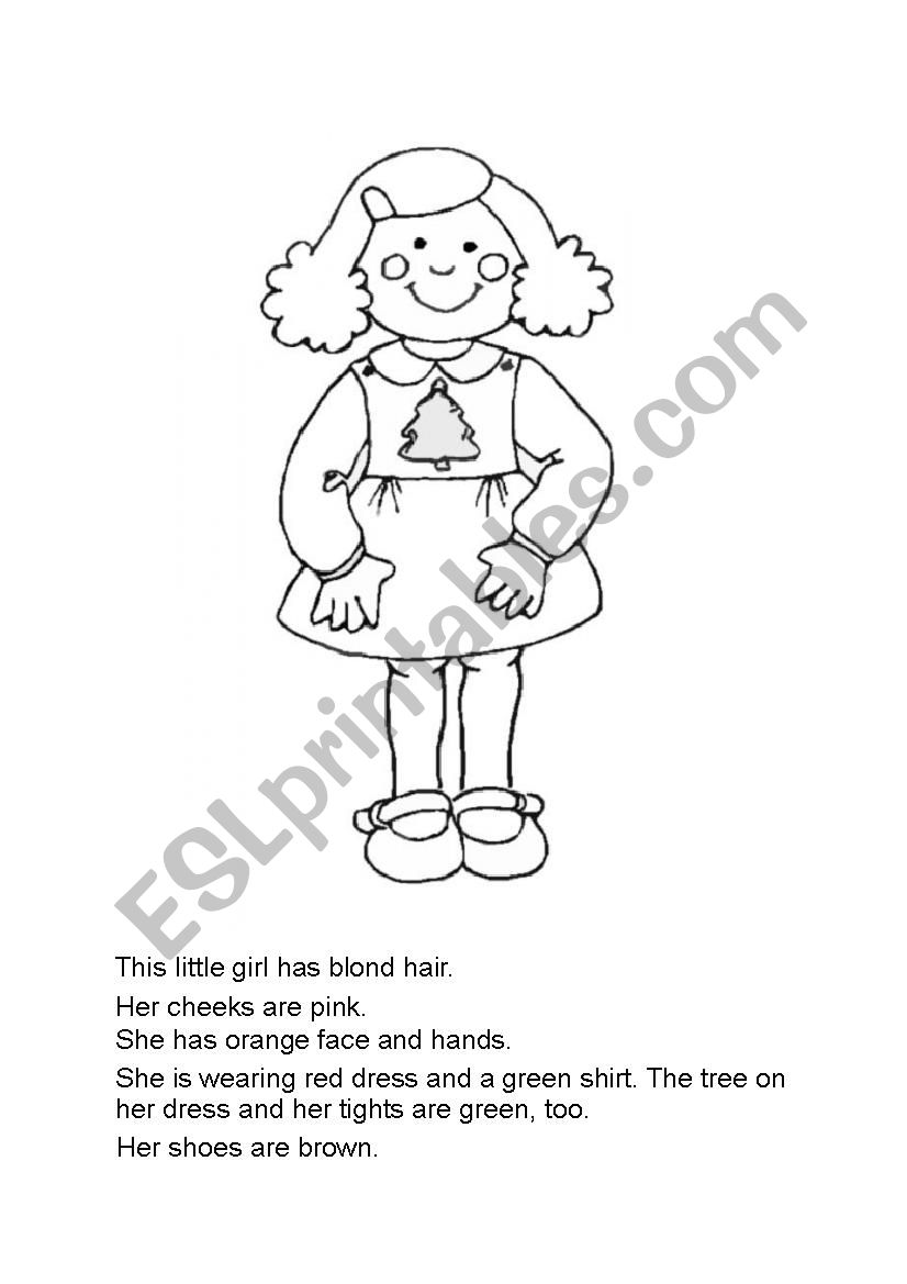 color the body parts - ESL worksheet by anaberberana