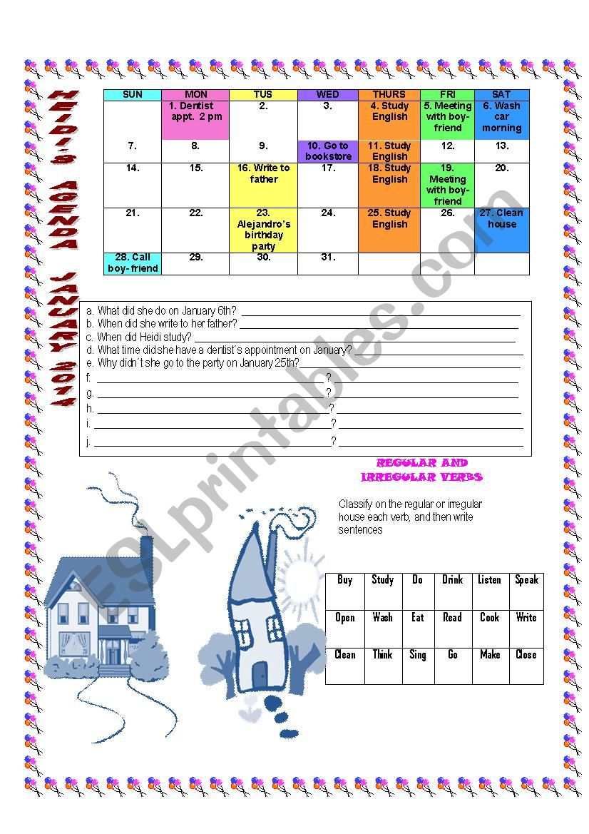 Heidi´s Agenda - ESL worksheet by Magno