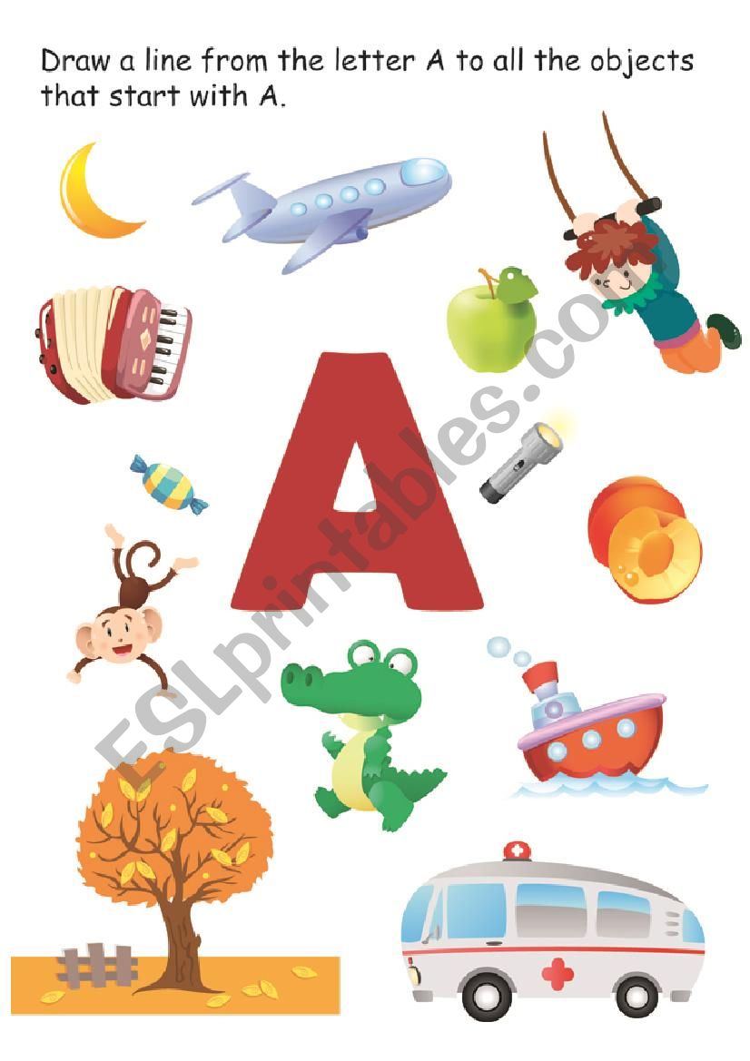 A Words That Start With A ESL Worksheet By Elki