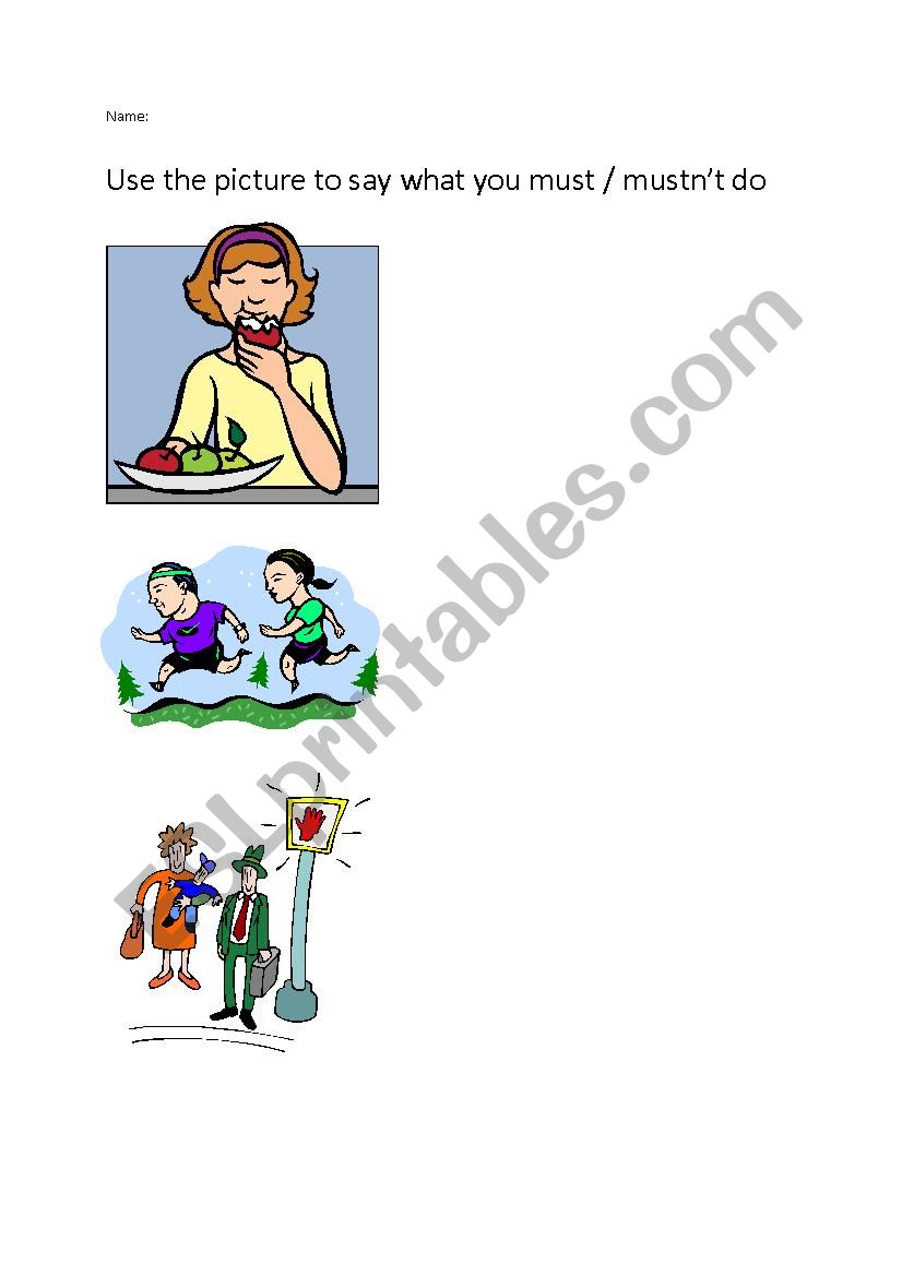 Must and Mustn´t - ESL worksheet by awovens