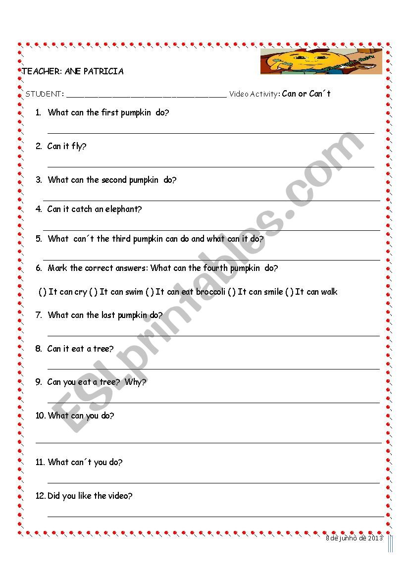 Can or can´t abilities - ESL worksheet by Cl3i