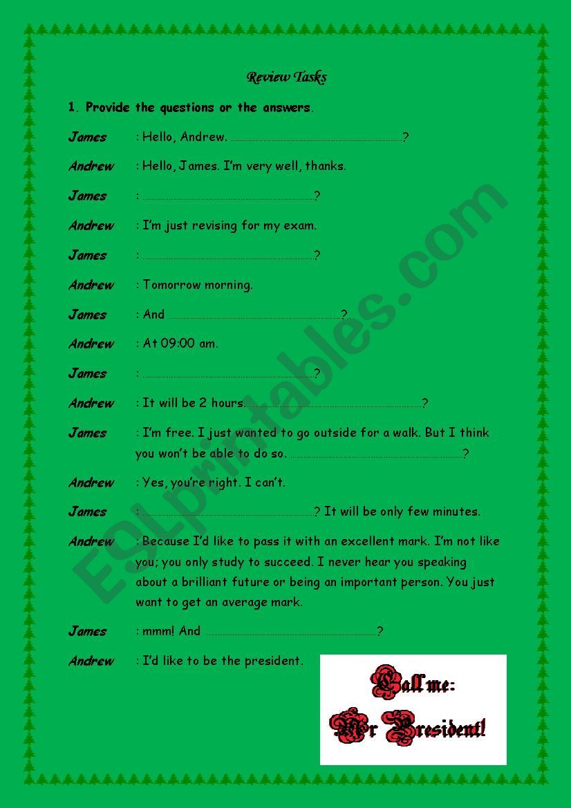 Review Tasks - ESL worksheet by mbedu Review Tasks - ESL worksheet by mbedu