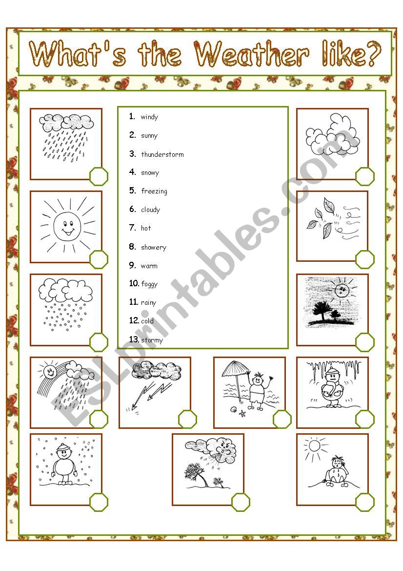 What´s the Weather like - ESL worksheet by Krümel