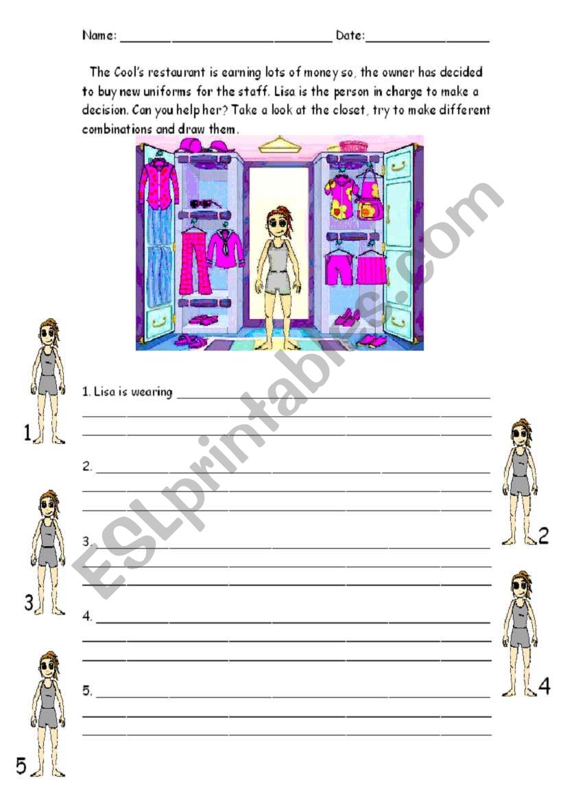 Lisa´s closet - ESL worksheet by Akanah