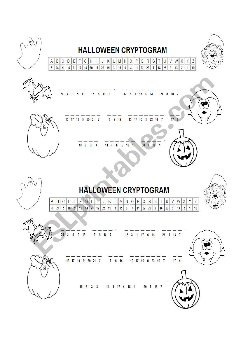 Halloween - WhatÂ´s the secret message? - ESL worksheet by diana_gm