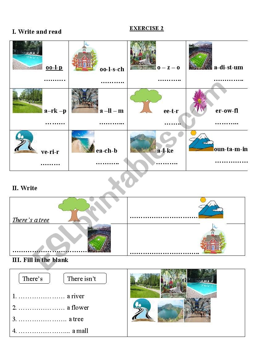 places - there is - there isn´t - ESL worksheet by nguyenthuthao places - there is - there isn´t - ESL worksheet by nguyenthuthao