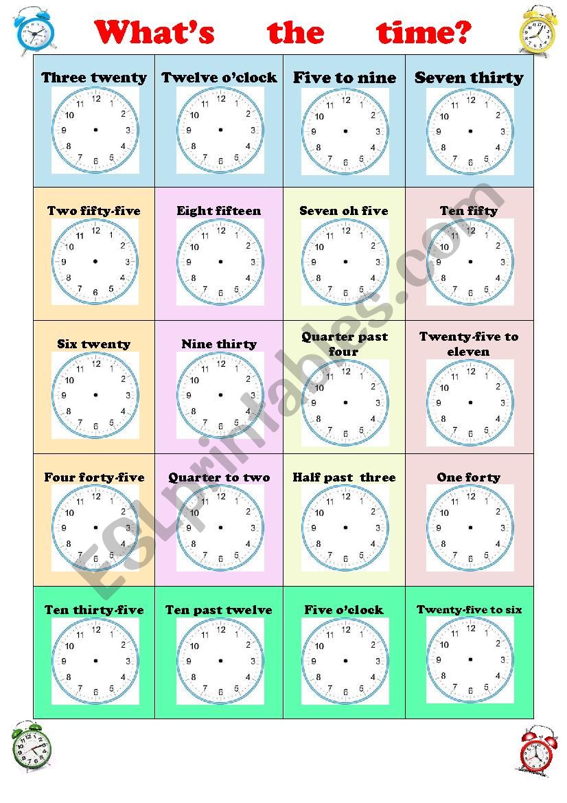 What´s the time? - ESL worksheet by mashutkawinter