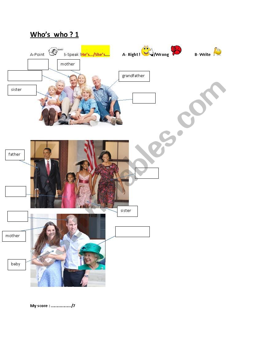 Who´s who - ESL worksheet by dashwood64