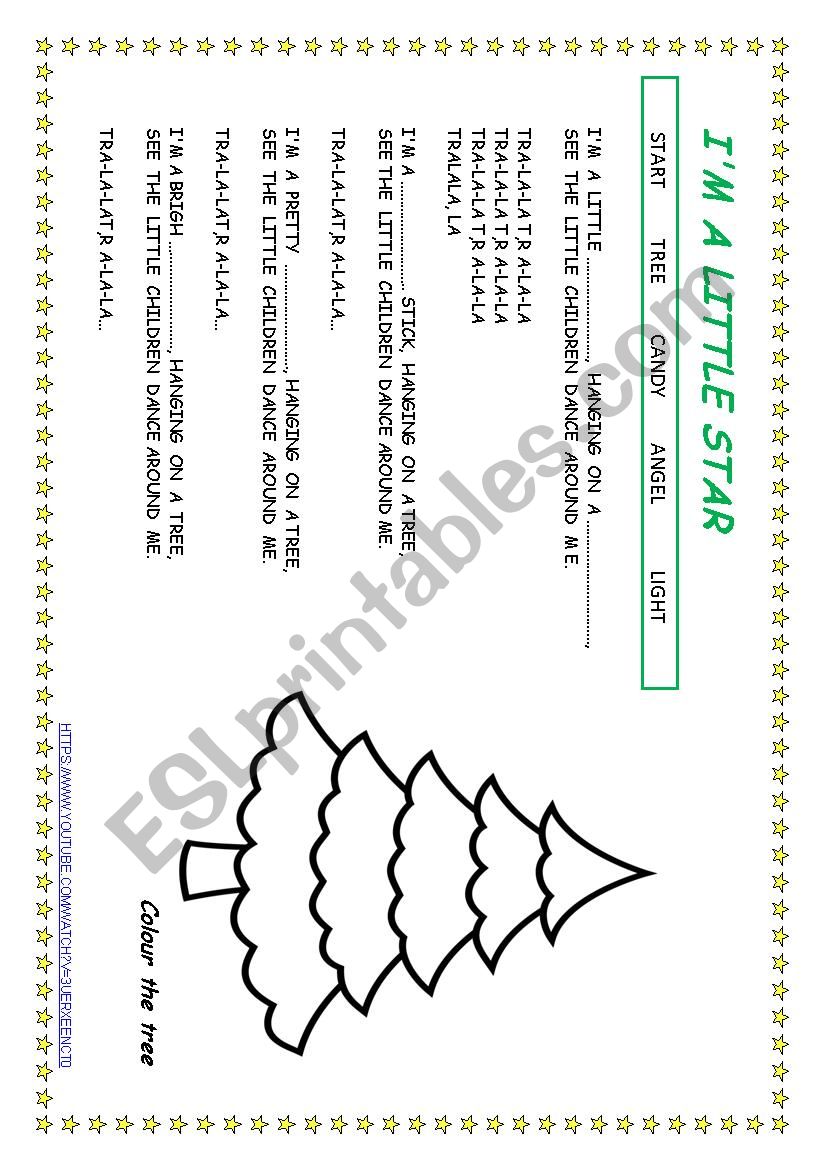 I´M A LITTLE STAR .Christmas song for very young learners: - ESL ...