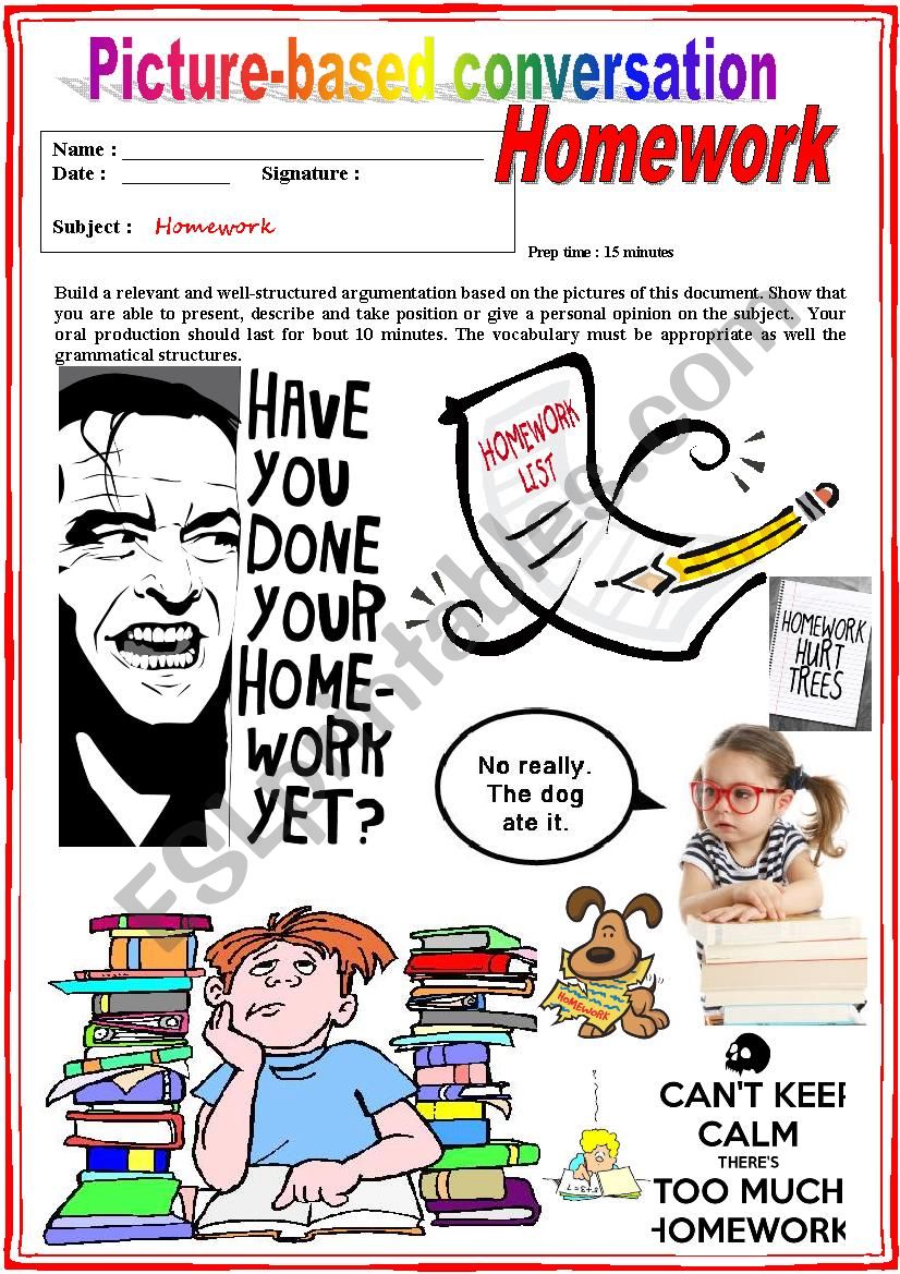 Picture based conversation. Homework. (Debating) 31/… - ESL worksheet ...