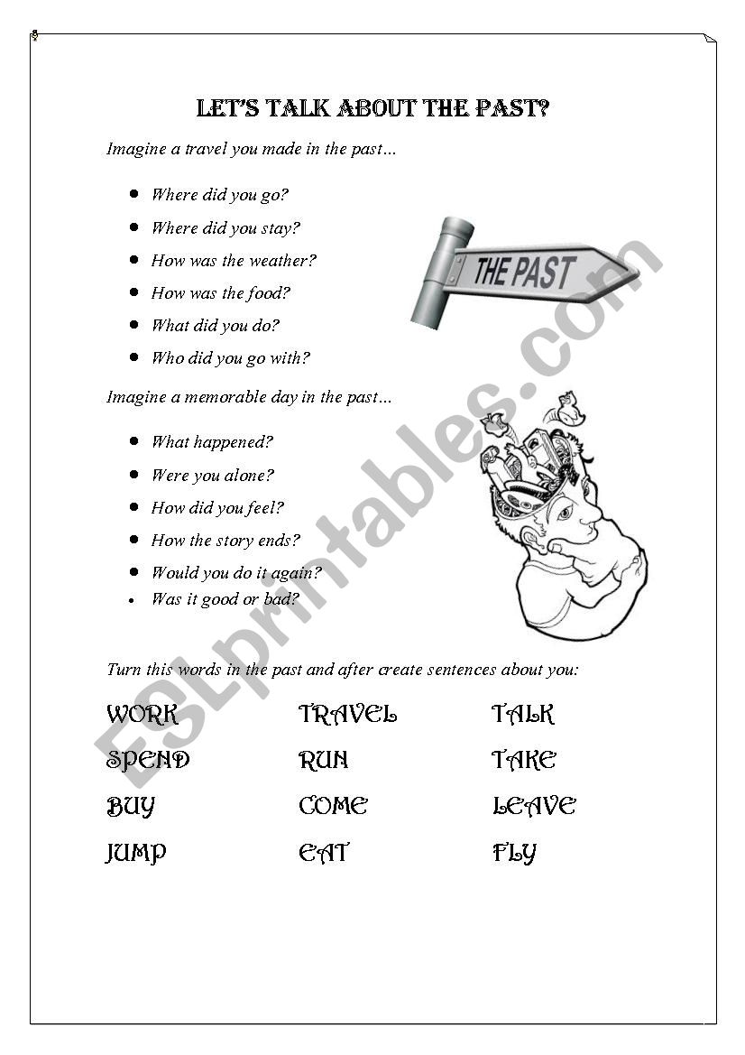 Let´s talk about the past - ESL worksheet by teacherju182
